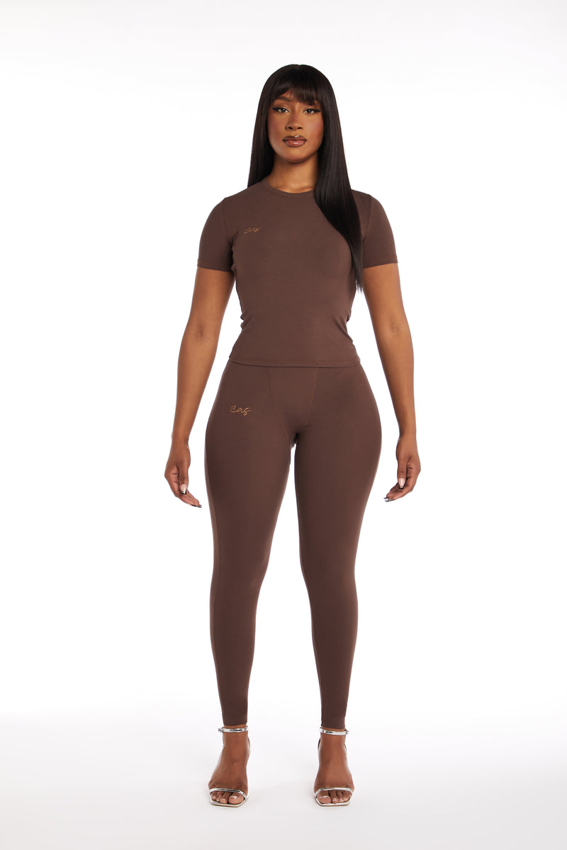 'ZARIAH' Leggings in Mocha – Cas Collection